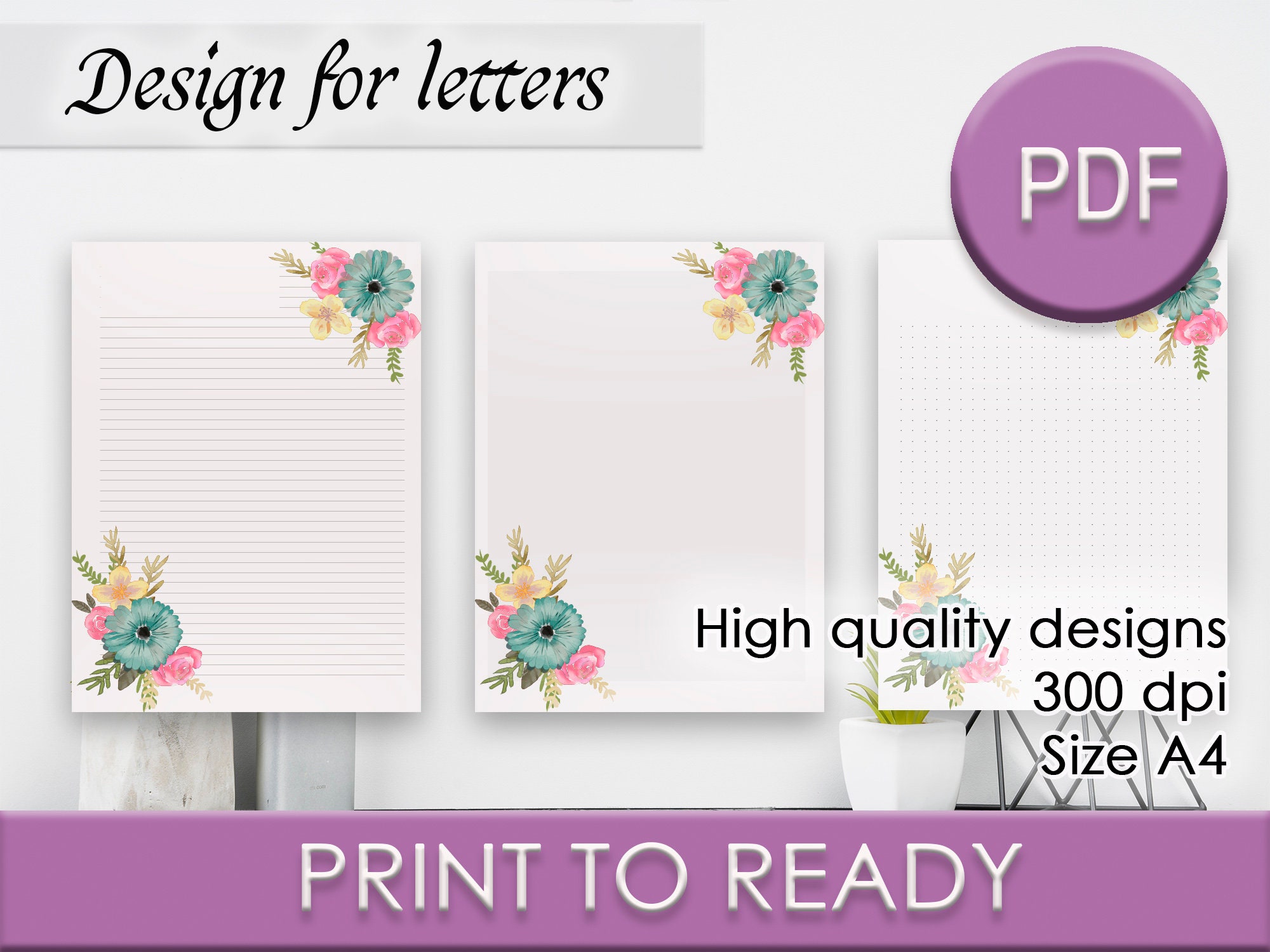 JW Letter Writing Design floral. Printable - Etsy