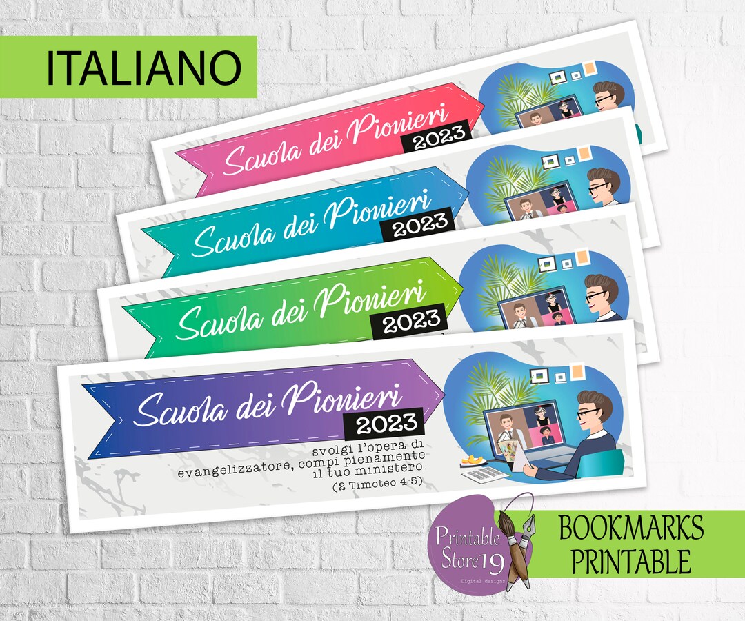 Jw Pioneer School in Italian 2023 Bookmarks for Gifts Gifts for ...
