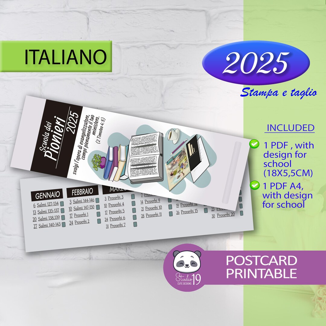 JW Pioneer School 2025 Italian | Bookmarks for Pioneers 2025 | Gifts ...