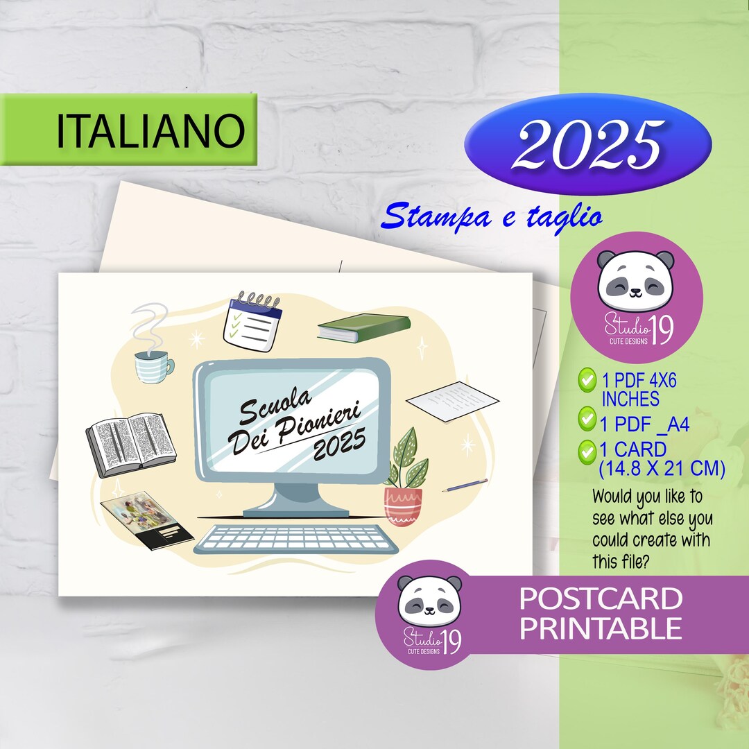 JW Pioneer School 2025 | Card and Postcard| Gifts in ITALIAN |model 7 ...