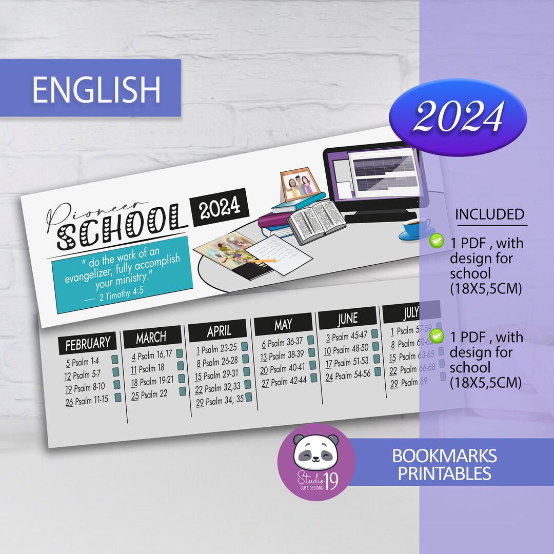 Jw Bookmarks for Pioneer School 2024 in ENGLISH Design of the Year 2024 ...