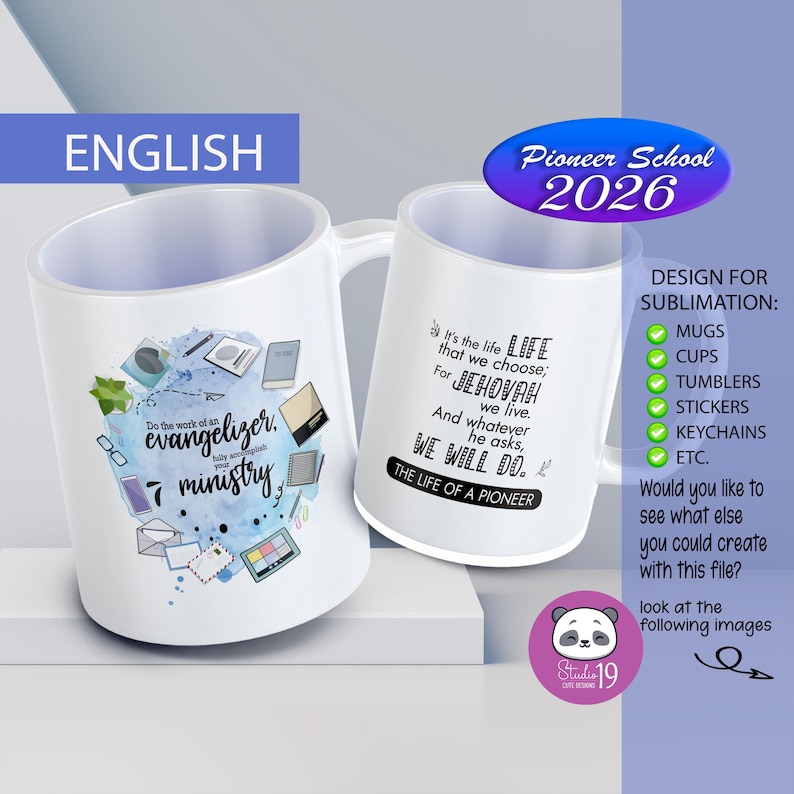 Pioneer School 2026 Sublimation Design | JW Mug and Stickers | Digital ...