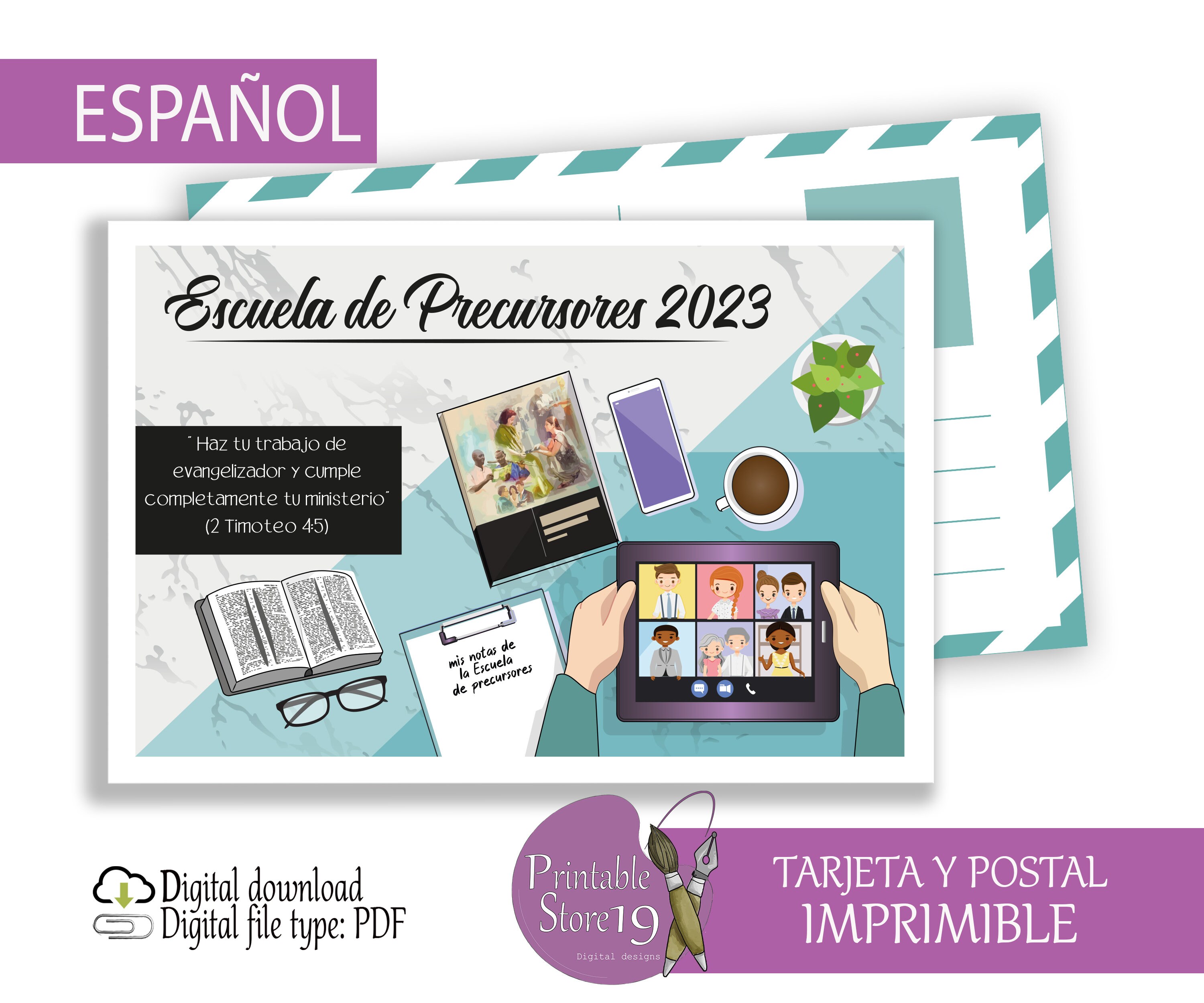 Jw tarjeta y postal para la escuela de precursores 2023 en - Etsy México