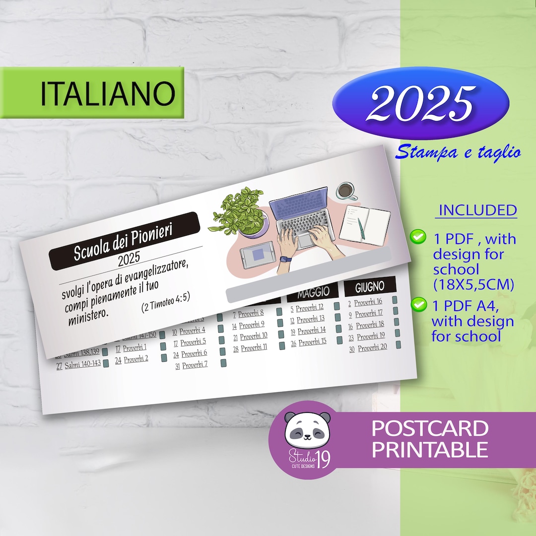 JW Pioneer School 2025 Italian | Bookmarks for Pioneers 2025 | Gifts ...