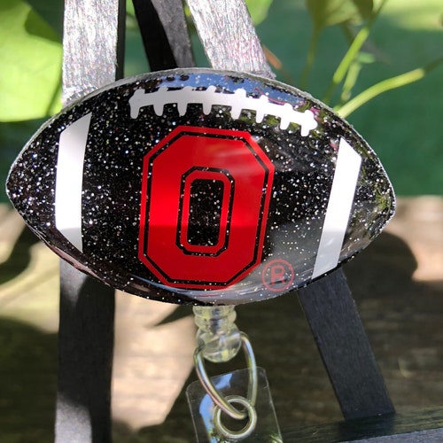 Red Buckeye Nation Football Badge Reel Ohio State ID Holder - Etsy