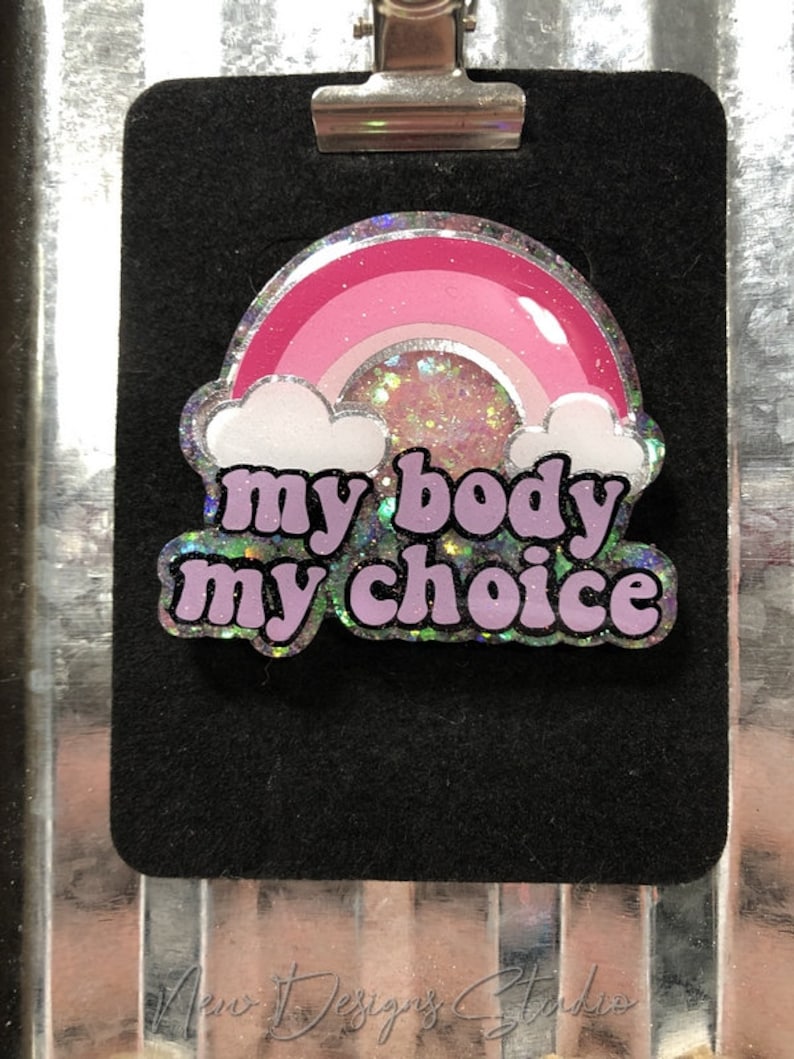 My Body Badge ID Holder, Women Rights Badge Reels, Roe Support ID Clips ...