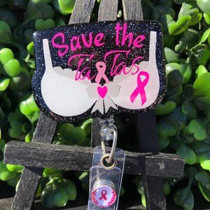 Save the Tatas Awareness Beaded Badge Reel, Awareness ID Holders ...