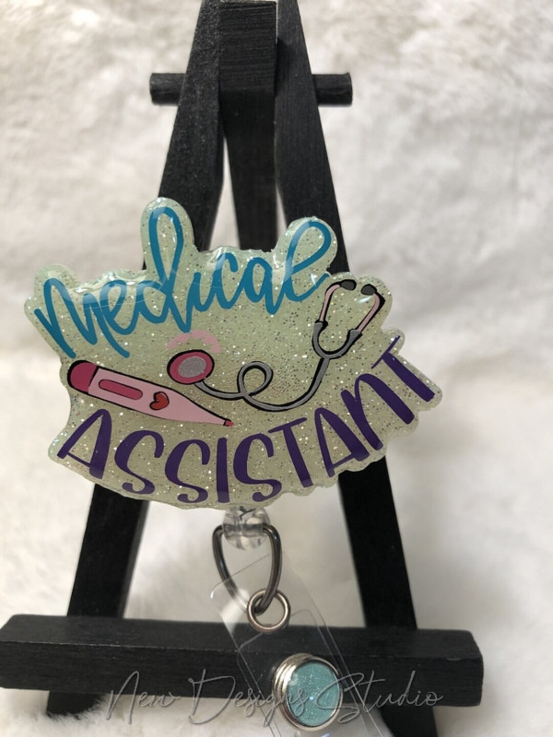 Medical Assistant Badge ID Holder MA Retractable Reels Hospital Badge ...