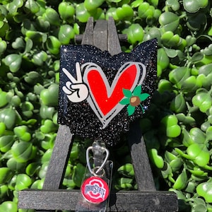Peace Love Buckeye Badge Reel: Ohio State Retractable ID Holder - Etsy