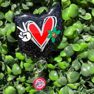 Peace Love Buckeye Badge Reel: Ohio State Retractable ID Holder - Etsy