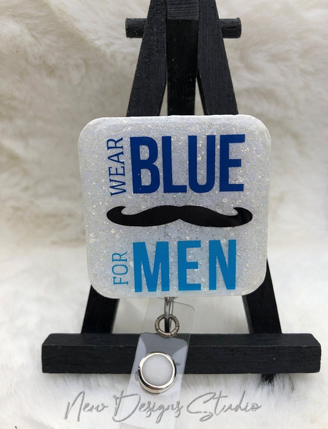 Wear Blue for Men Badge Holder Heart Health ID Clip - Etsy