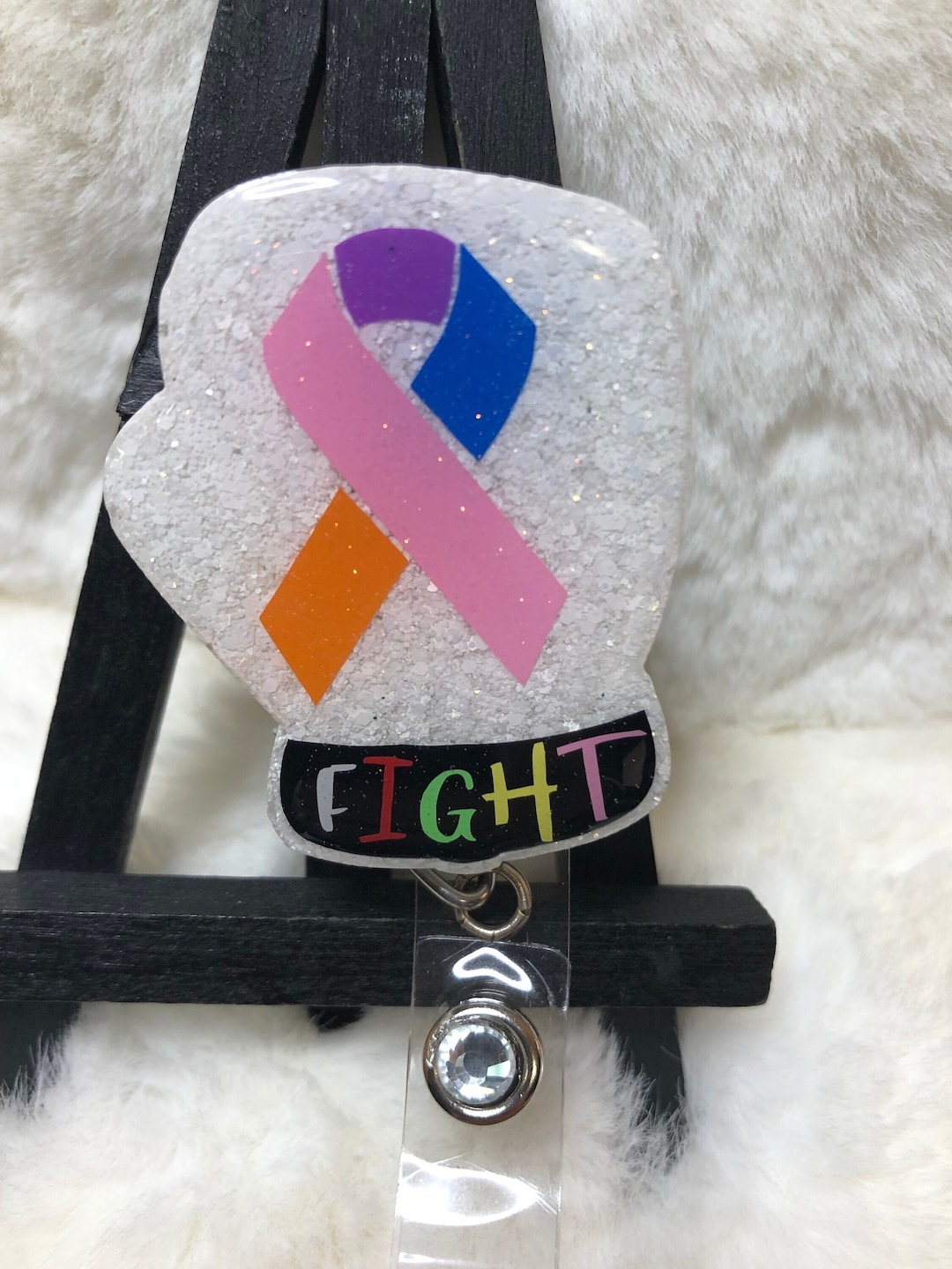 Multi-color Awareness Ribbon Boxing Glove, All Cancer Awareness ID ...