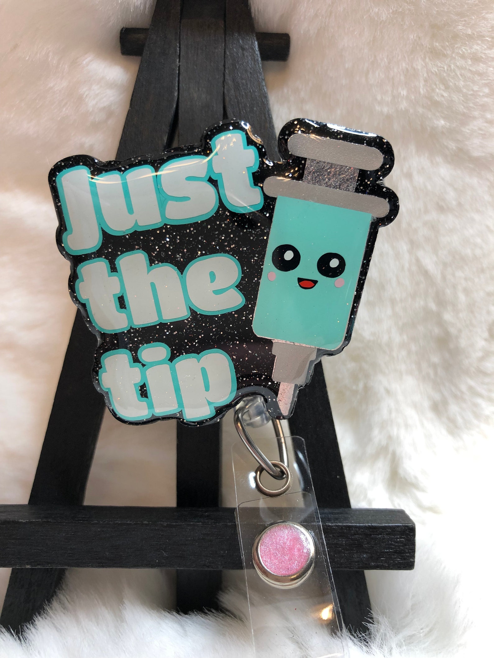 Just the Tip Badge ID Holder Retractable Glitter Badge Reel | Etsy