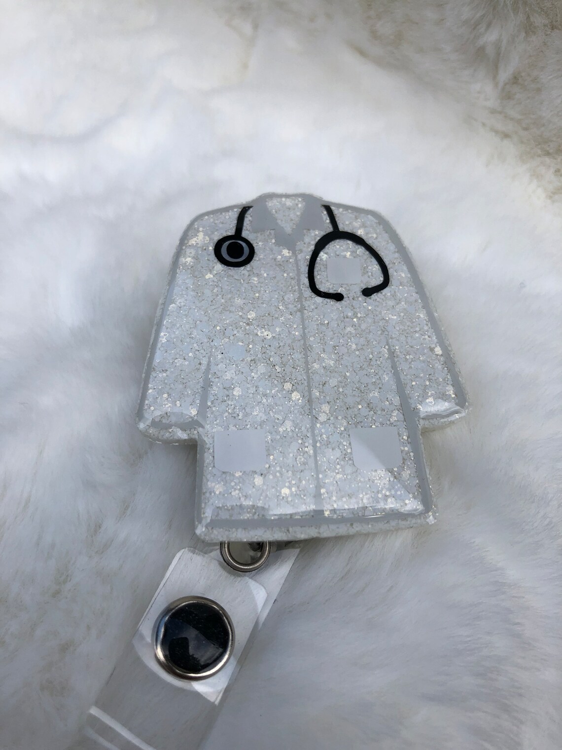 Dr Lab Coat Badge Reel Medical ID Holders Lab Tech - Etsy