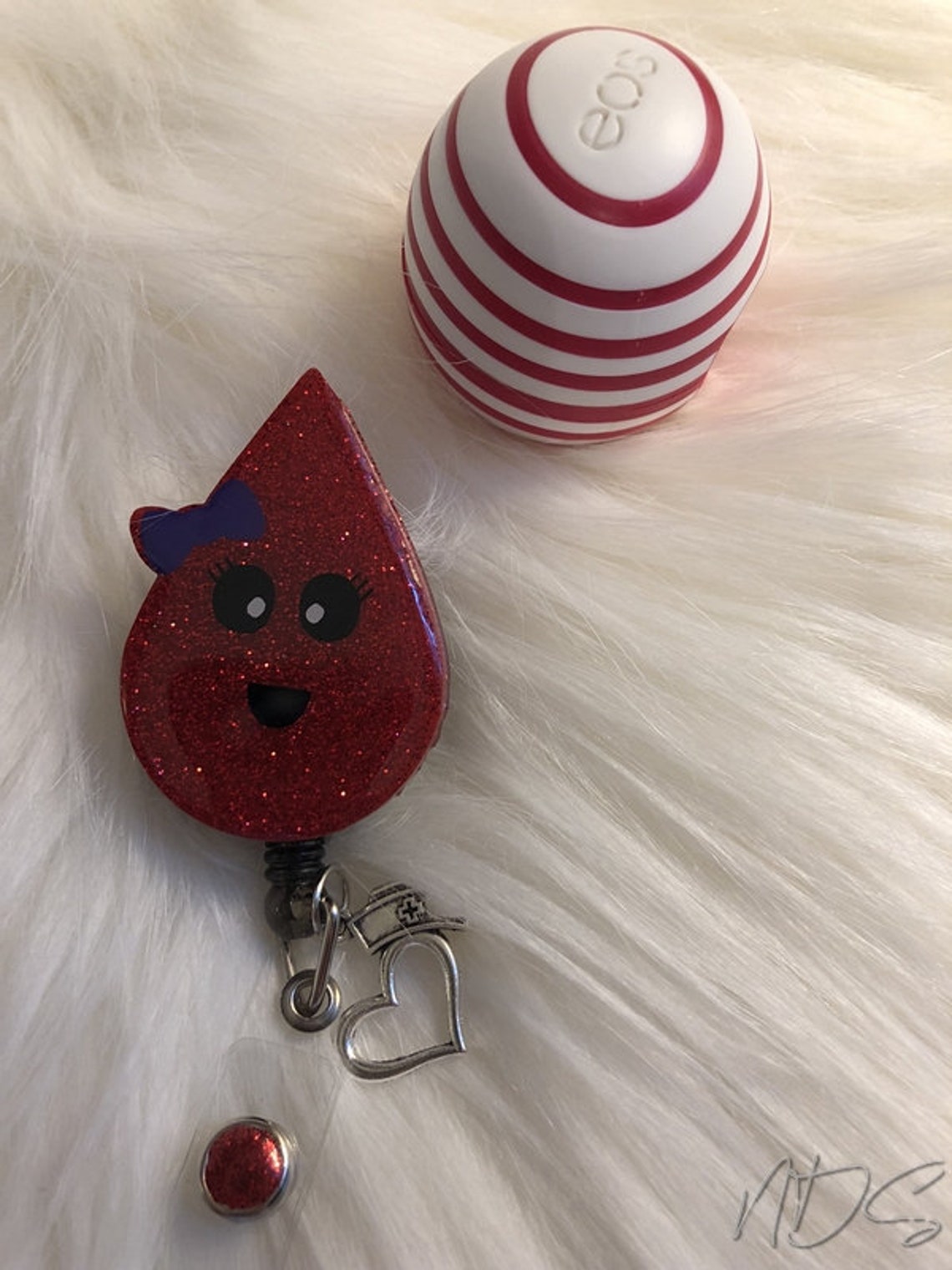 Glittered Blood Drop Medical Badge Reel Lab Tech Badge Reel - Etsy