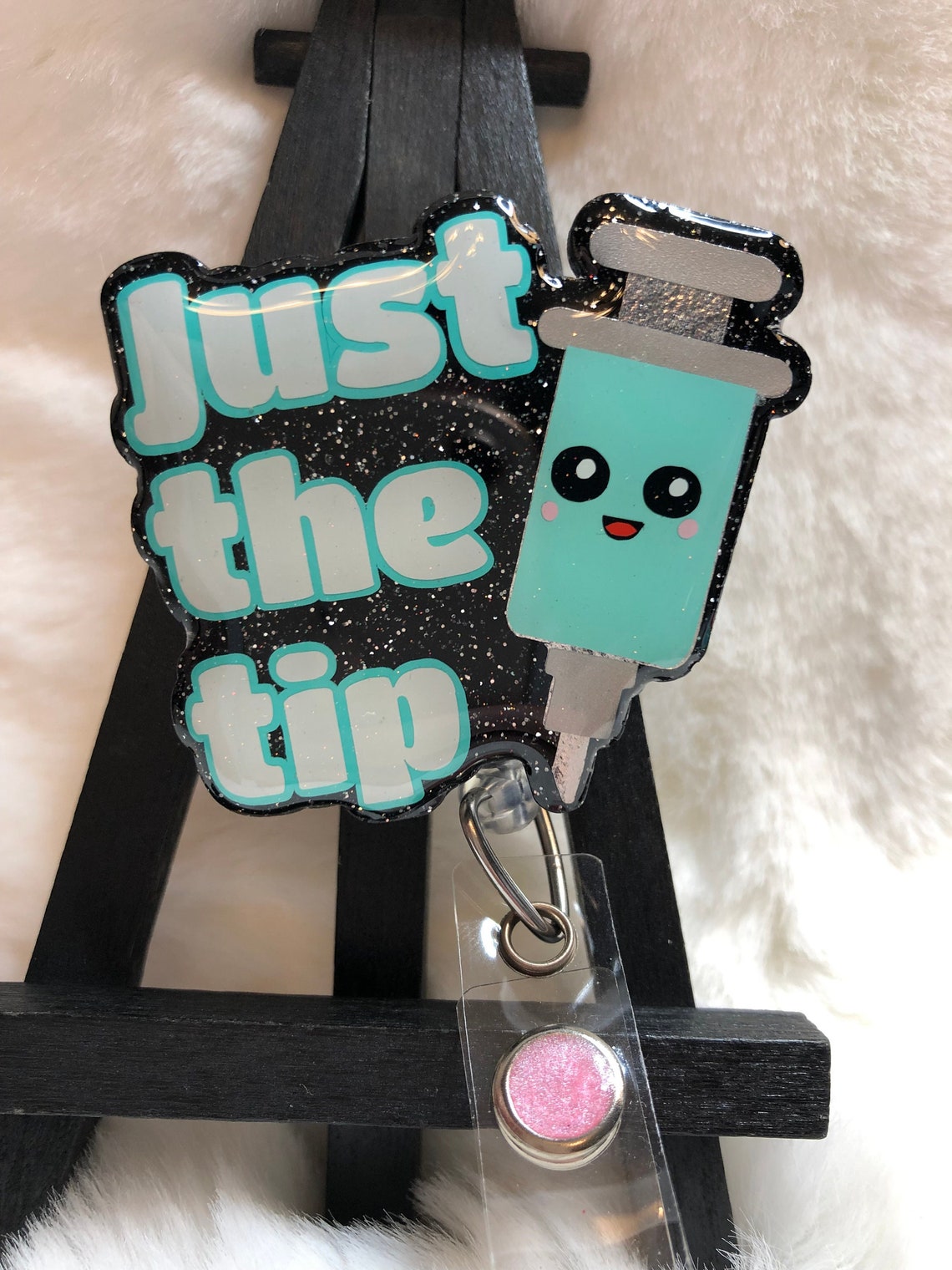 Just the Tip Badge ID Holder Retractable Glitter Badge Reel | Etsy
