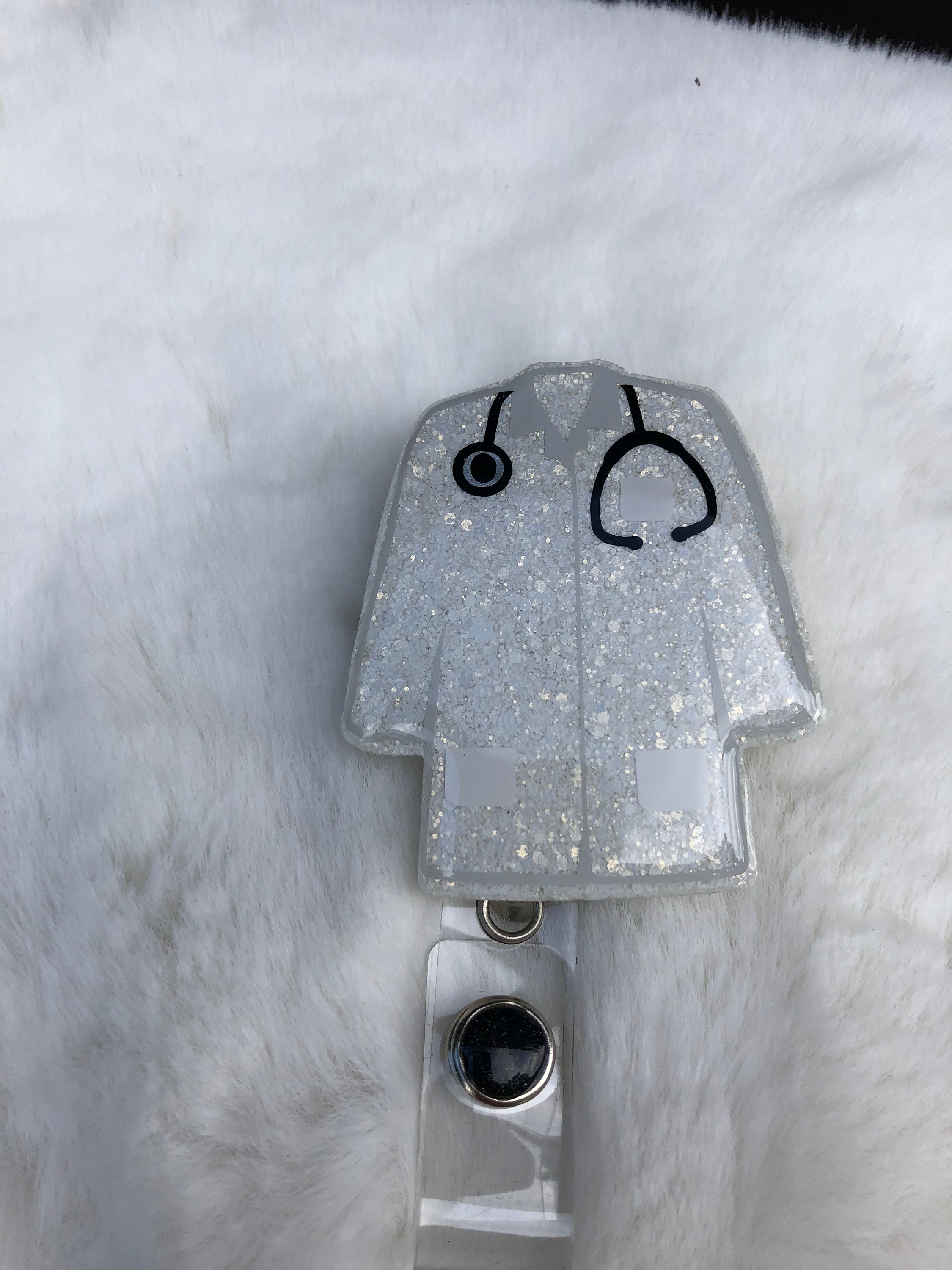 Dr Lab Coat Badge Reel Medical ID Holders Lab Tech - Etsy