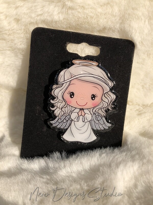 Angel Badge Reel Cute Retractable ID Holder Retractable - Etsy