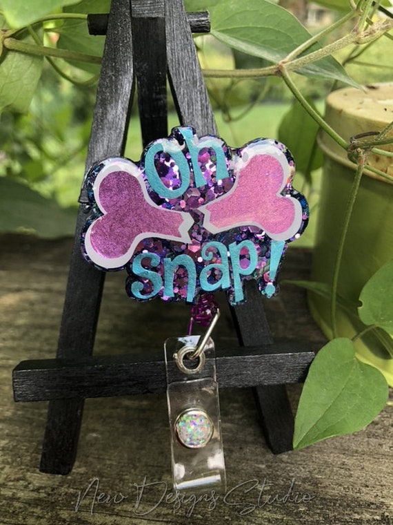 Pink & Blue Snap Ortho Badge Reel Orthopedists Reels - Etsy