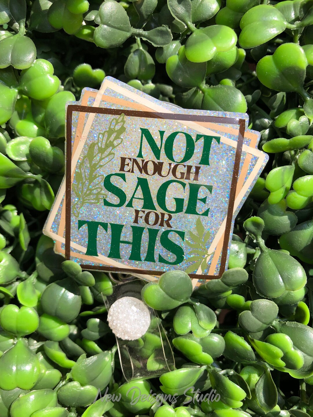 Not Enough Sage Green Sarcastic Badge Reel, Retractable Nurse Hospital ...