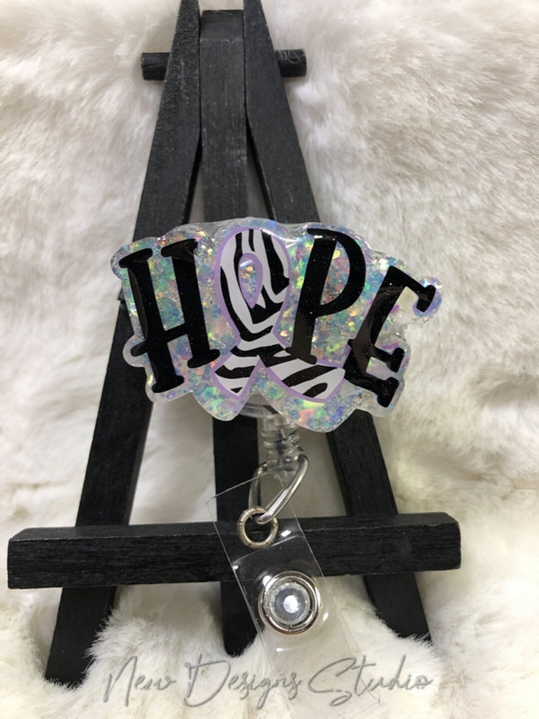 Zebra Hope Awareness Ribbon, Zebra Badge Reel, Awareness Badge Reels ...