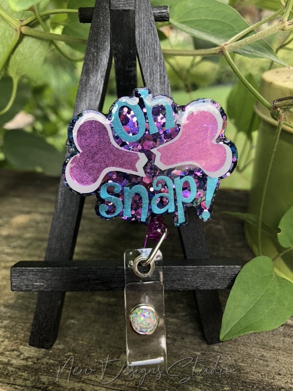 Pink & Blue Snap Ortho Badge Reel Orthopedists Reels - Etsy