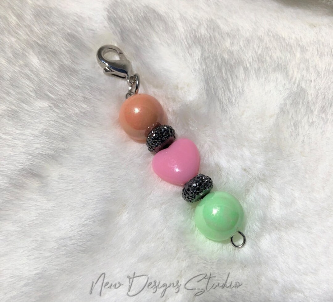 Pastel Clip-on Beads, Beaded Badge Reels, Beads for Key Chains - Etsy