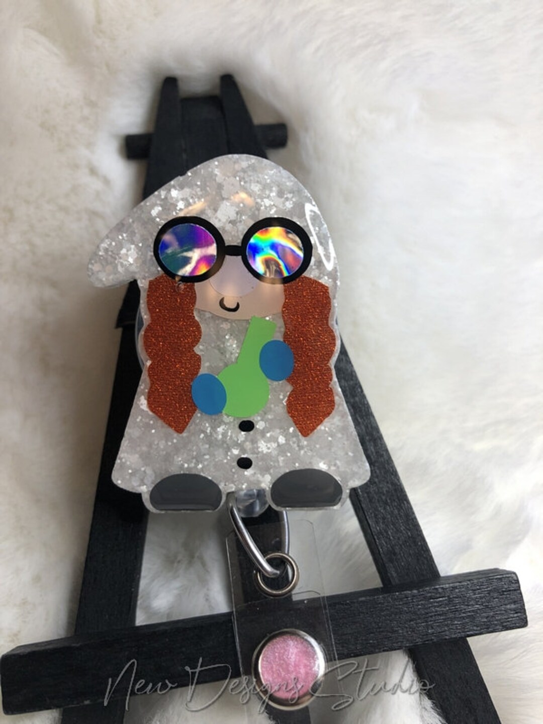 Sparkly Lab Tech Gnome Laboratory Badge Reel, Medical ID Holders ...