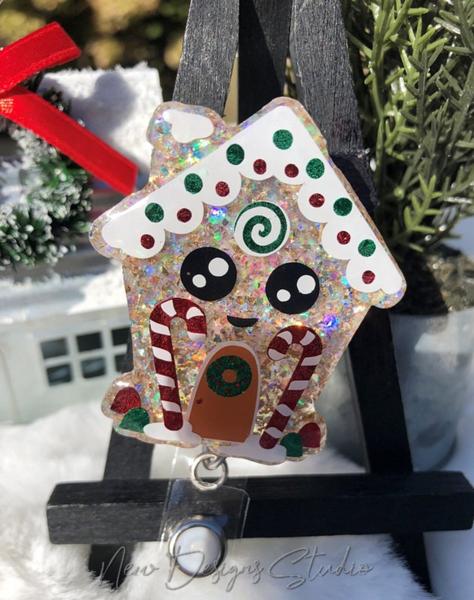 Gingerbread House Badge Reel, Medical ID Holder, Holiday Display ...