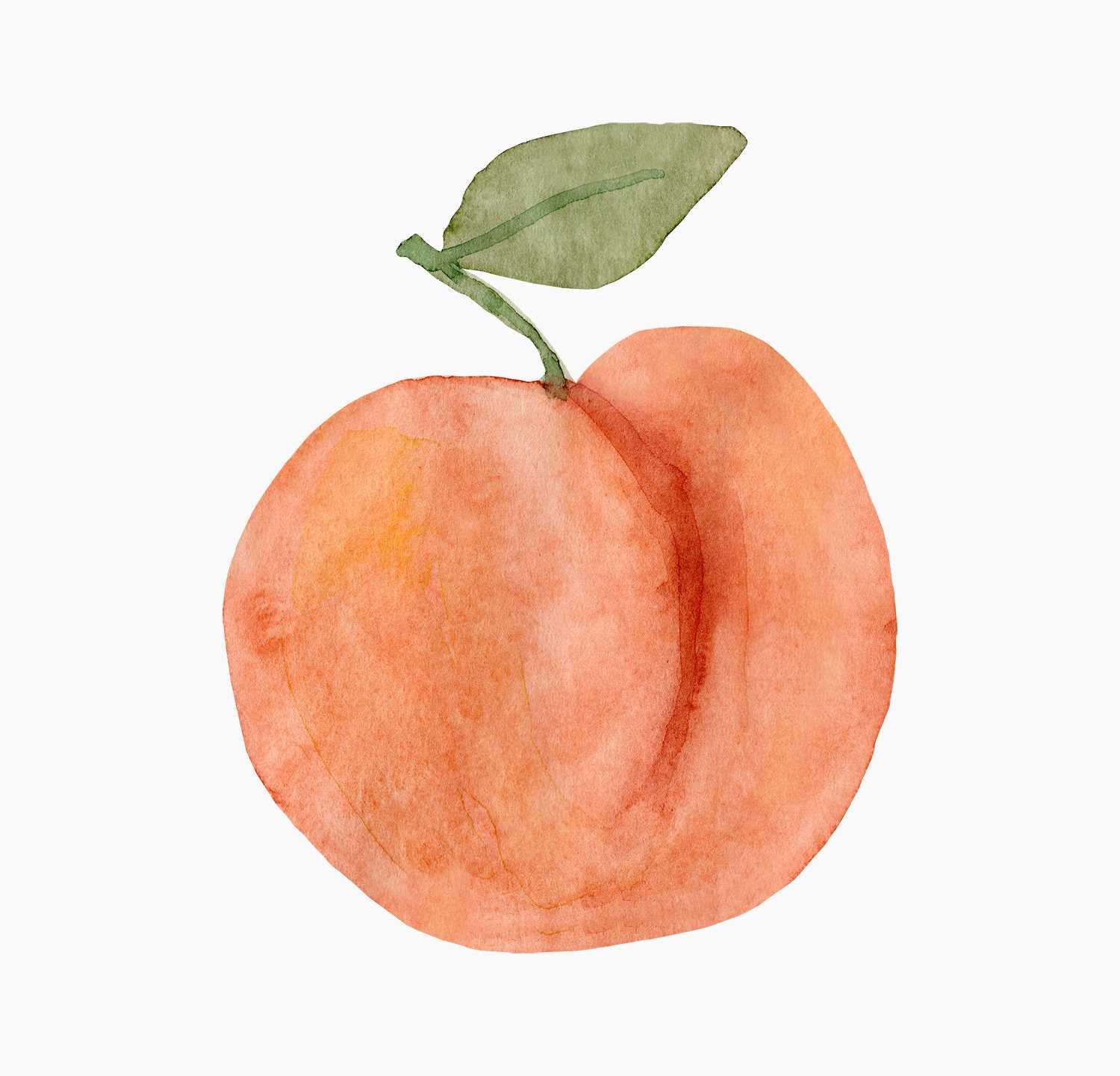 Watercolor Peach Print Watercolor Nursery Print Fruit Print | Etsy