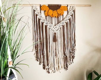 Macrame Sunflower Wall Hanging - Etsy