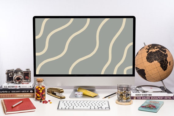 Waves Desktop Wallpaper Digital Download Computer | Etsy