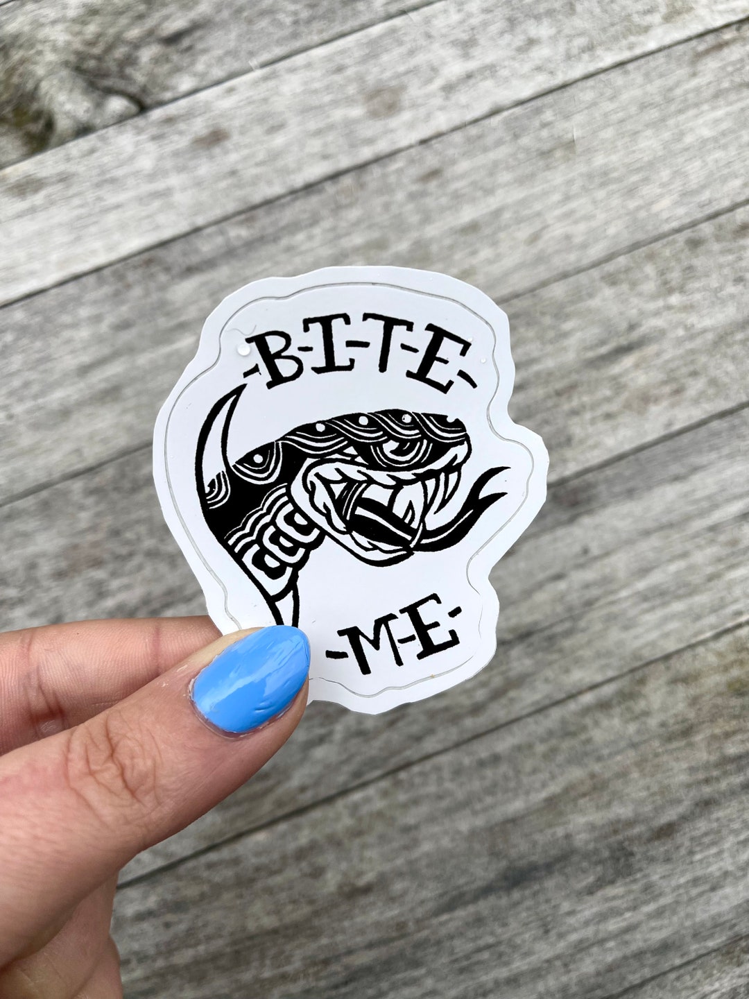 Bite Me Snake Sticker - Etsy