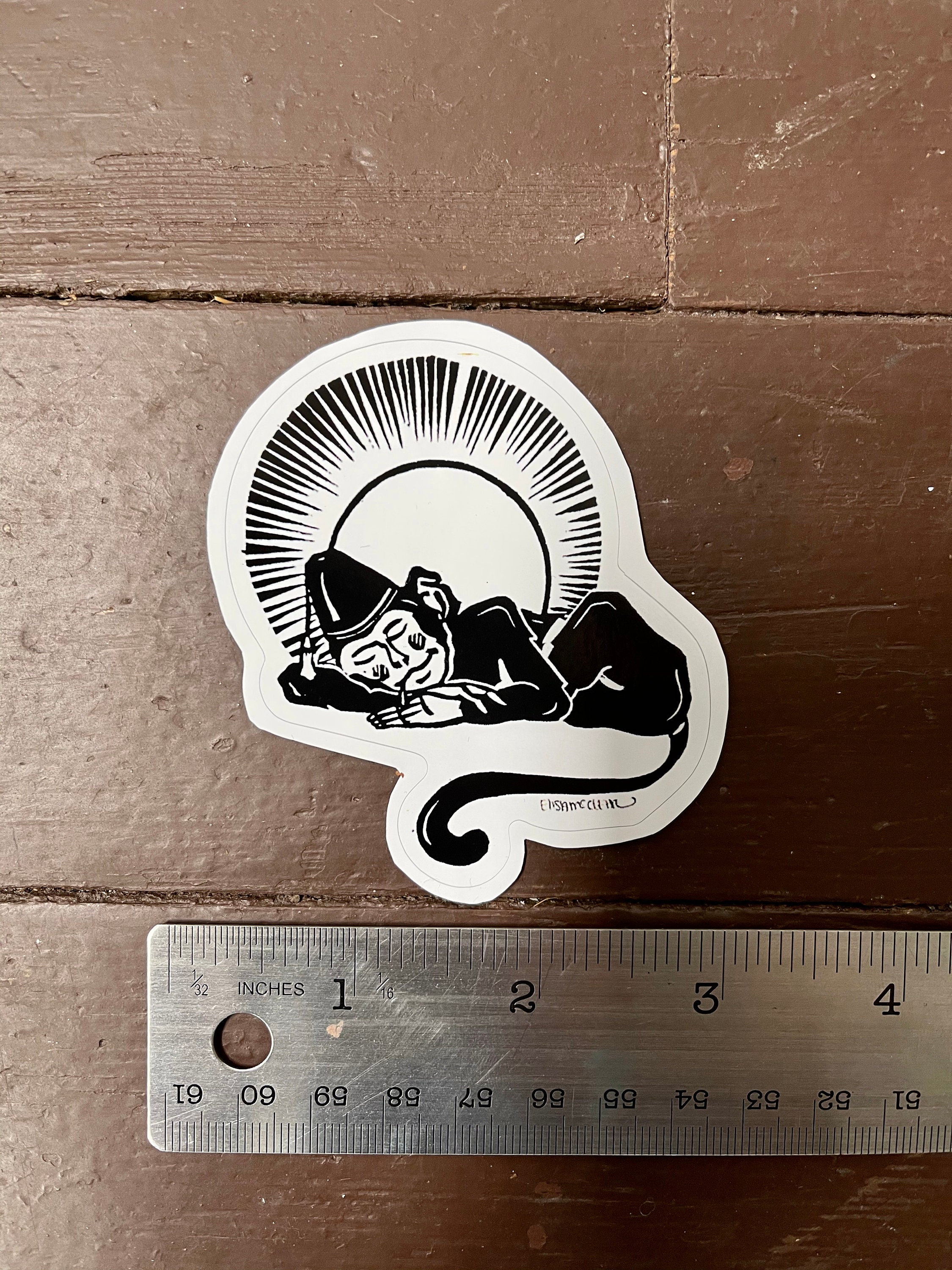 Sleeping Monkey Sticker | Etsy