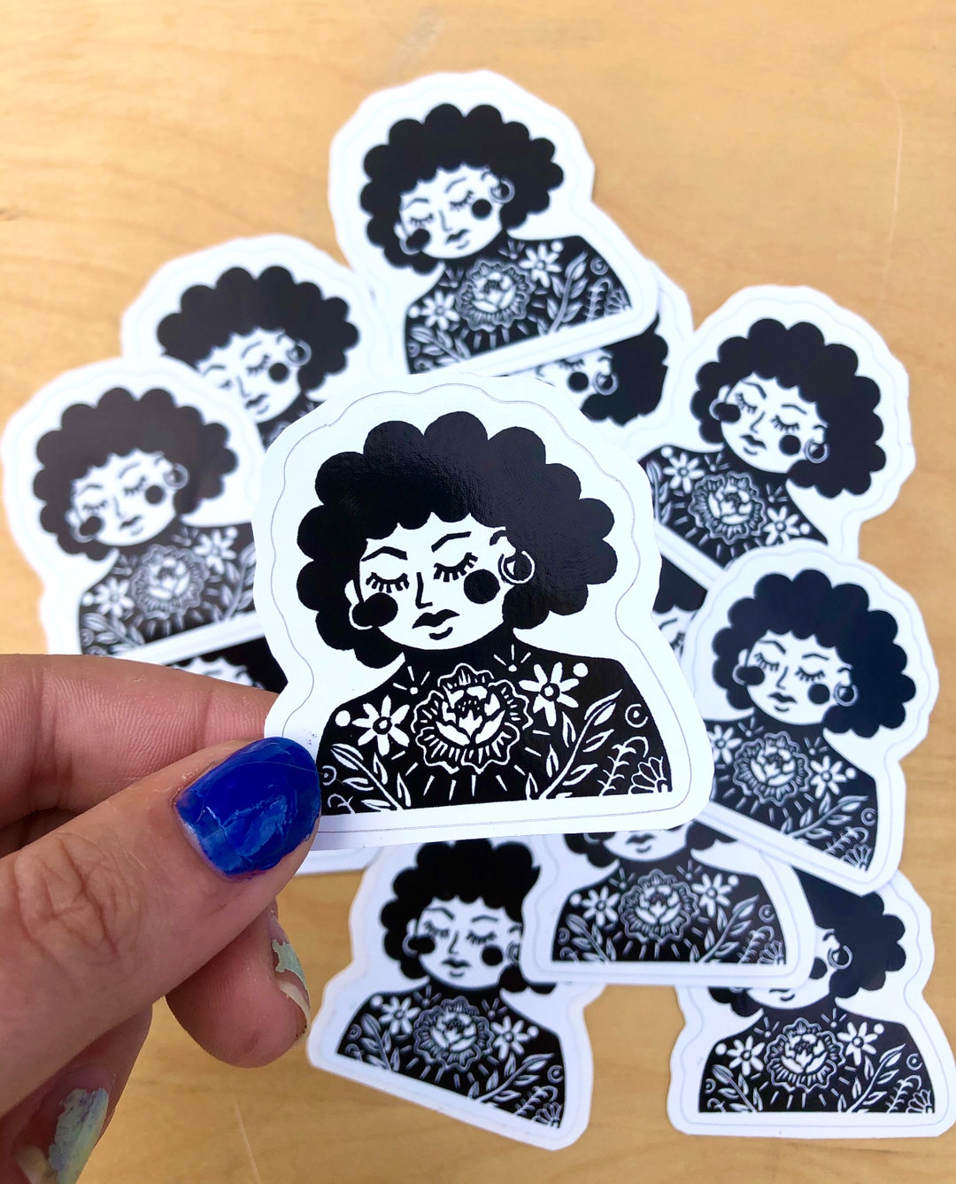Lady Sticker - Etsy