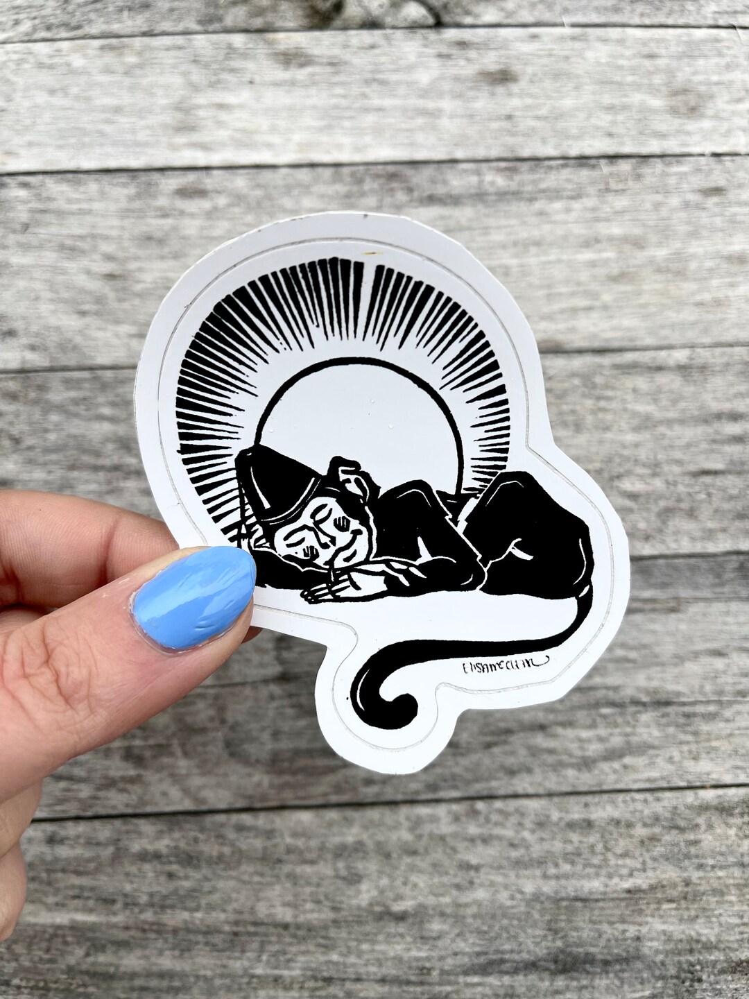 Sleeping Monkey Sticker - Etsy