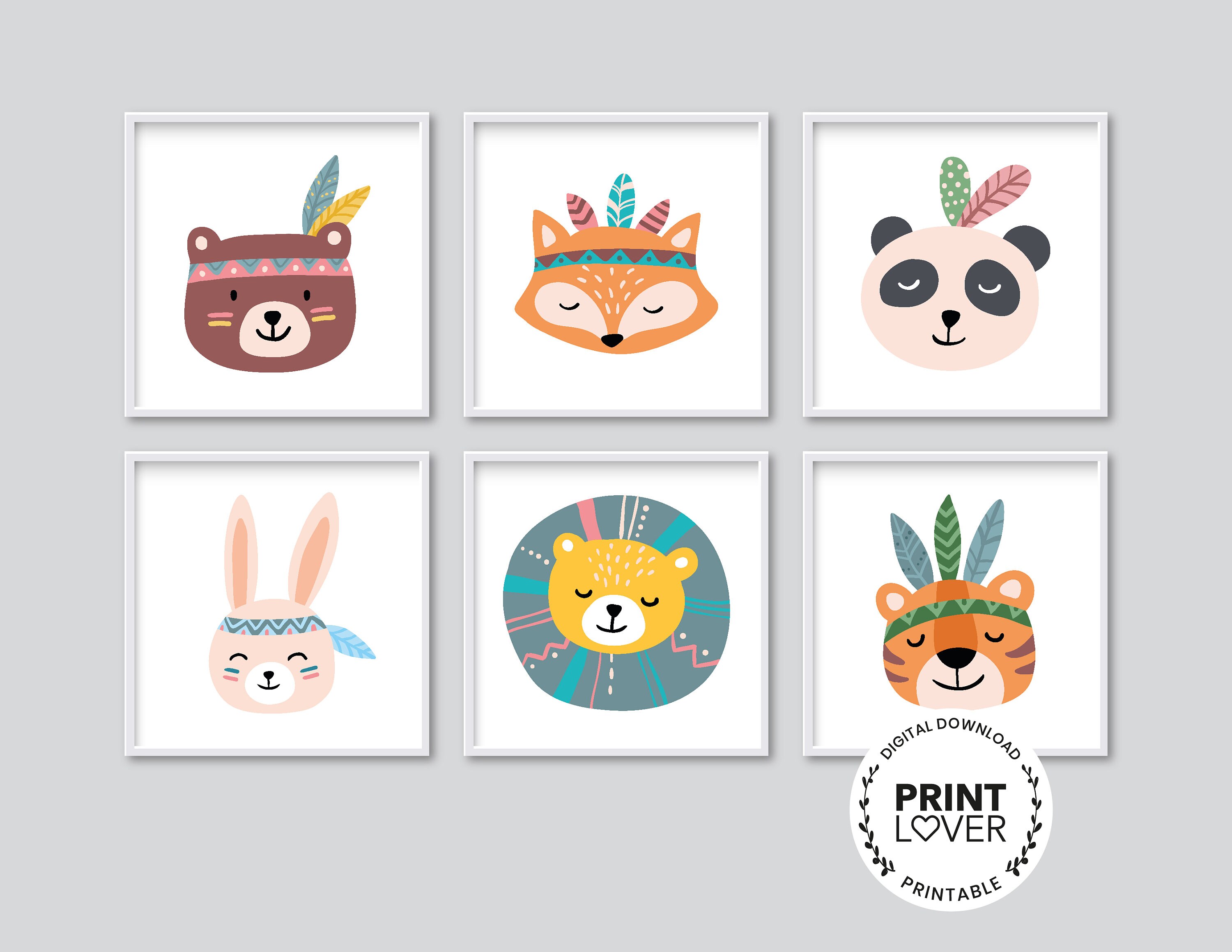 Animales set de posters imprimibles | Etsy