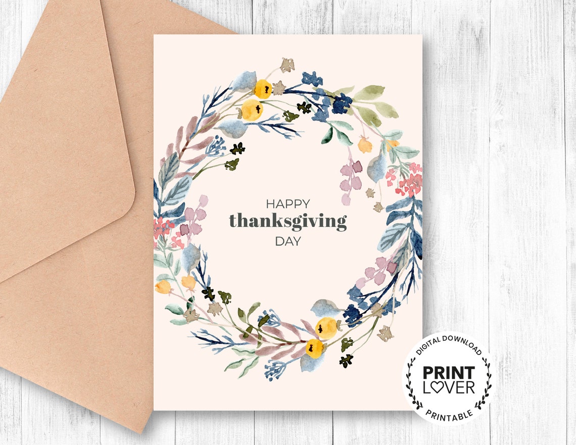 Happy Thanksgiving Day Card - Etsy
