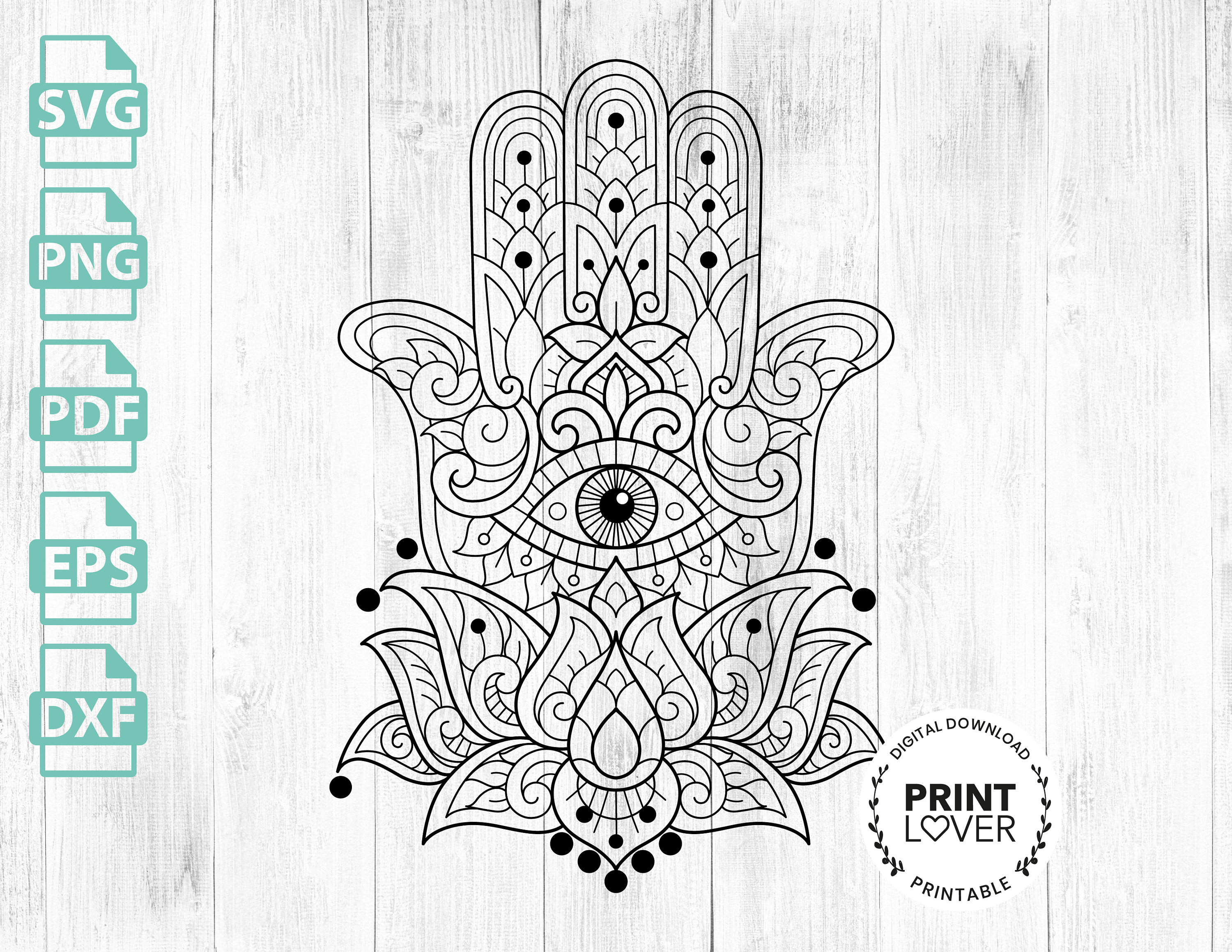 Hamsa svg pdf eps png dxf - Etsy España