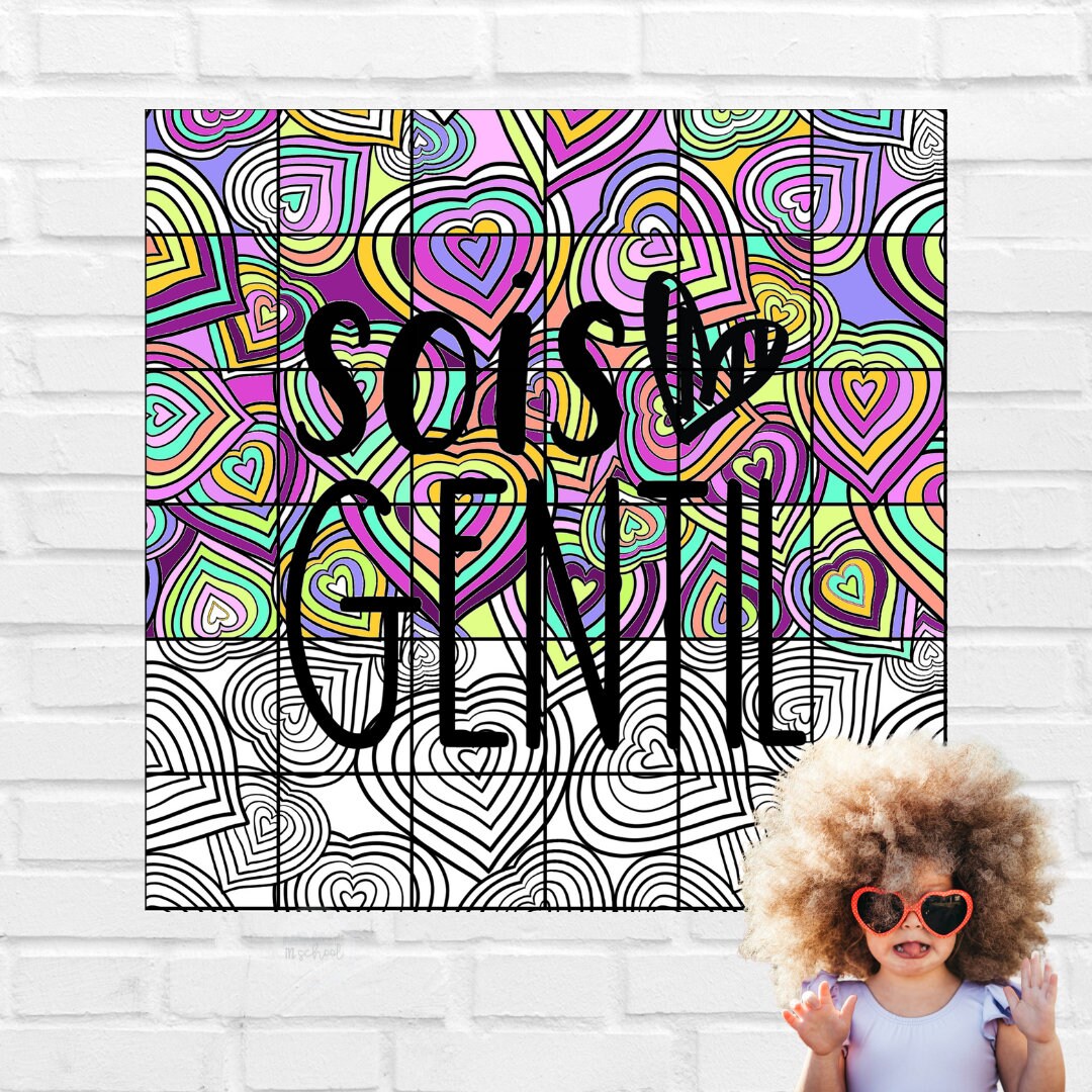 Sois Gentil French Collaborative Poster | Collaborative Coloring Page ...