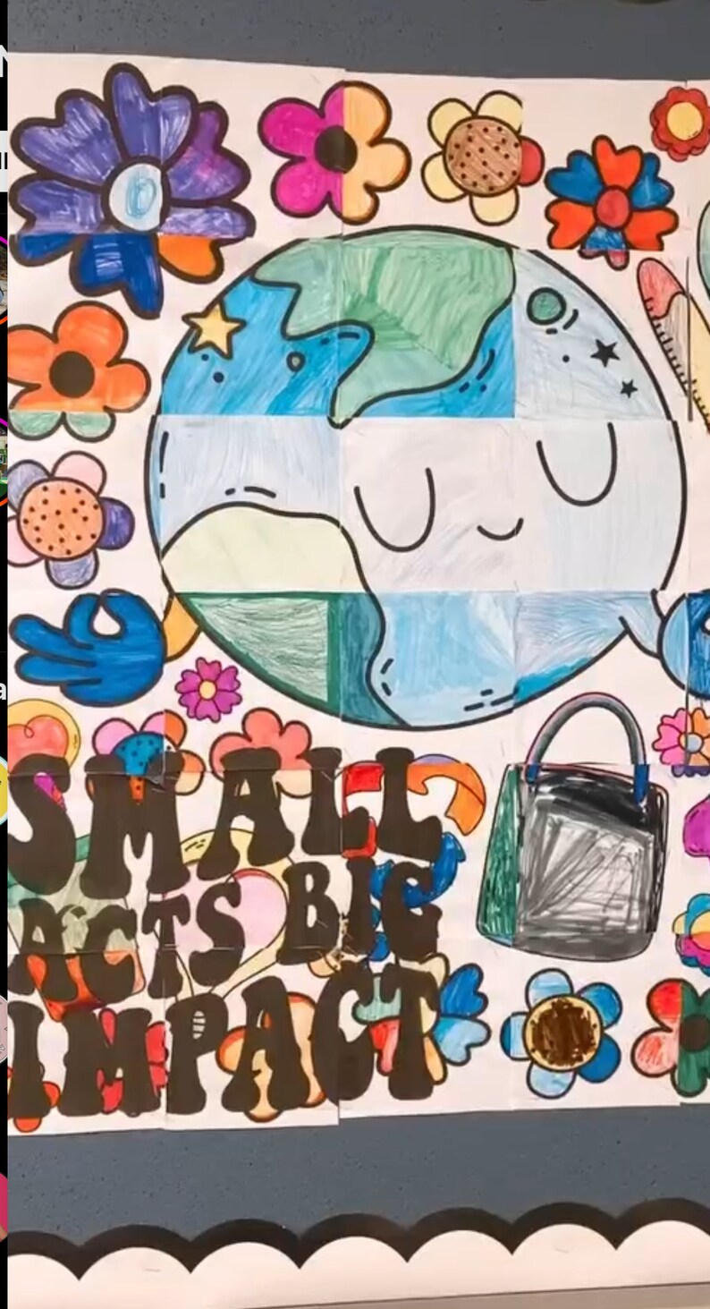 Earth Day Activities -collaborative Coloring Page Poster - Save the ...