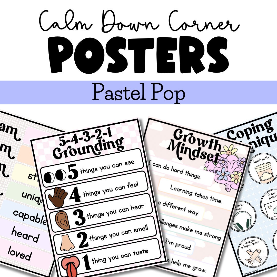 Pastel Rainbow Classroom Decor | Retro Pastel Pop | Classroom Calm Down ...