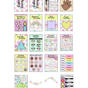 Bright Rainbow Classroom Decor | Classroom Calm Down Corner Posters ...