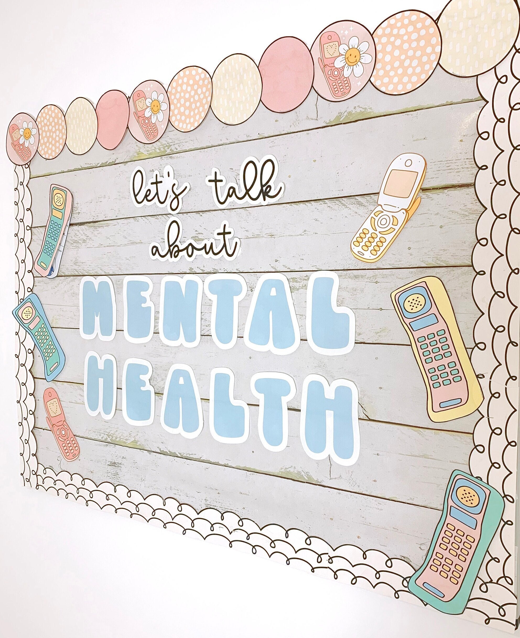 Mental Health Bulletin Board Retro Decor Mental Health Matters Bell ...