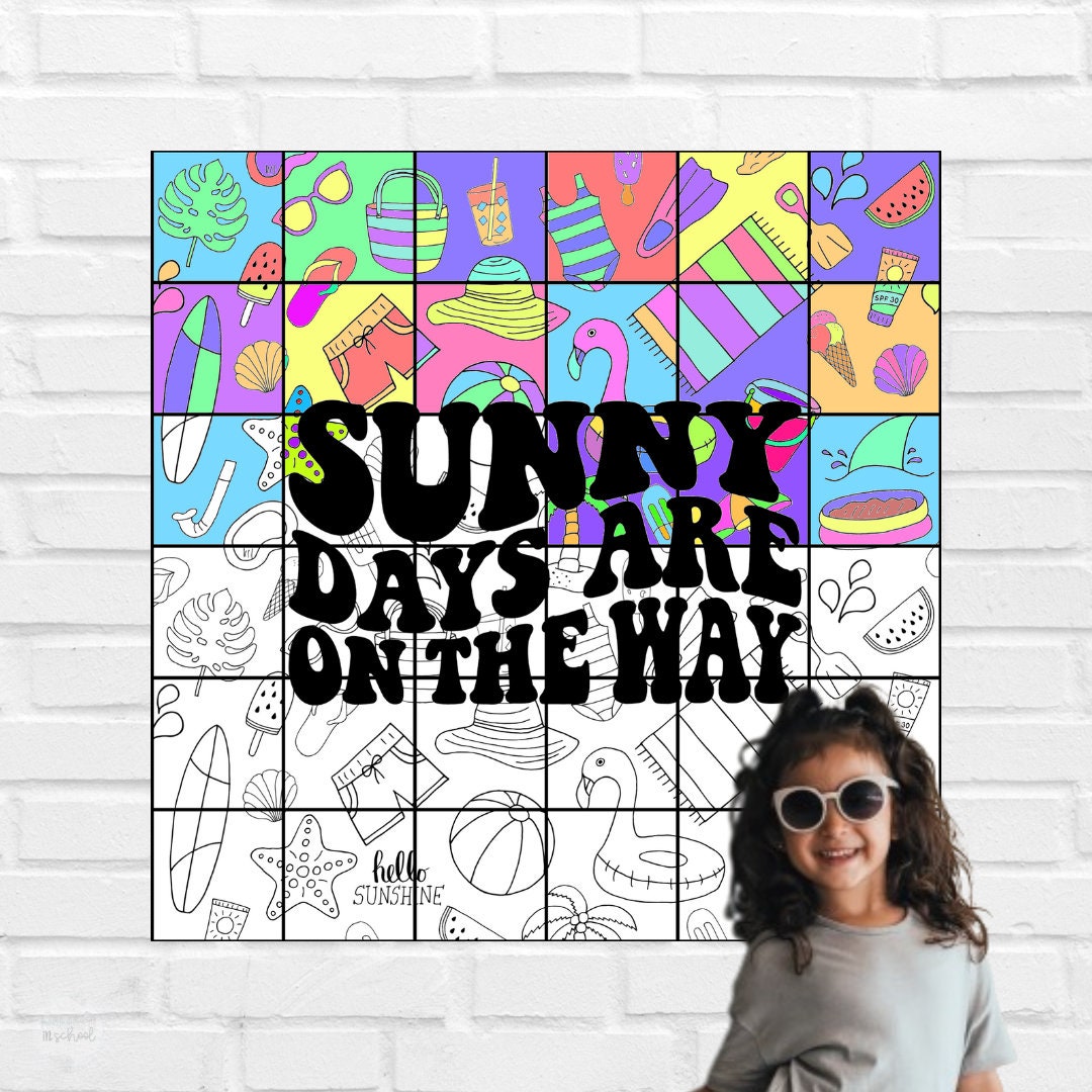 Summer Bulletin Board | Collaborative Art Poster Project for Kids | End ...