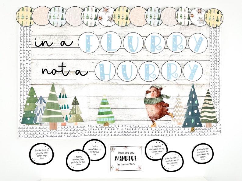 Mindfulness Bulletin Board | Winter Classroom Decor | Boho Classroom ...