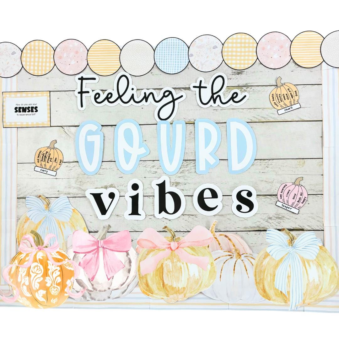 Gourd Vibes Only | Fall Classroom Bulletin Board | Counseling Office ...