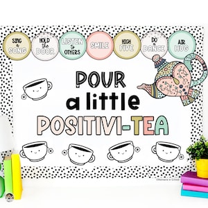 Kindness Matters Positivitea Bulletin Board Kit for Counseling Offices ...