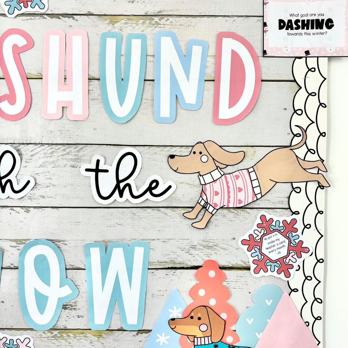 Dachshund Through the Snow - Winter Bulletin Board Set - Ugly Sweater ...