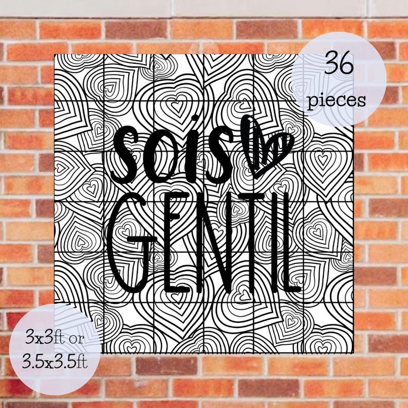 Sois Gentil French Collaborative Poster Collaborative Coloring Page ...
